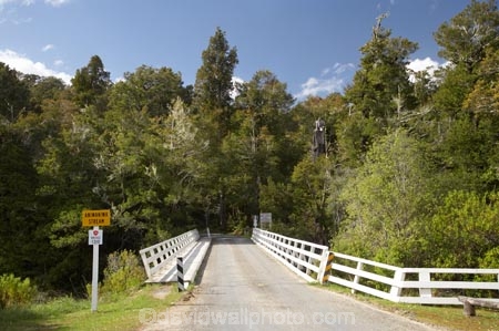 Bridge over Aniwaniwa Stream, Aniwaniwa, Te Urewera National Park ...